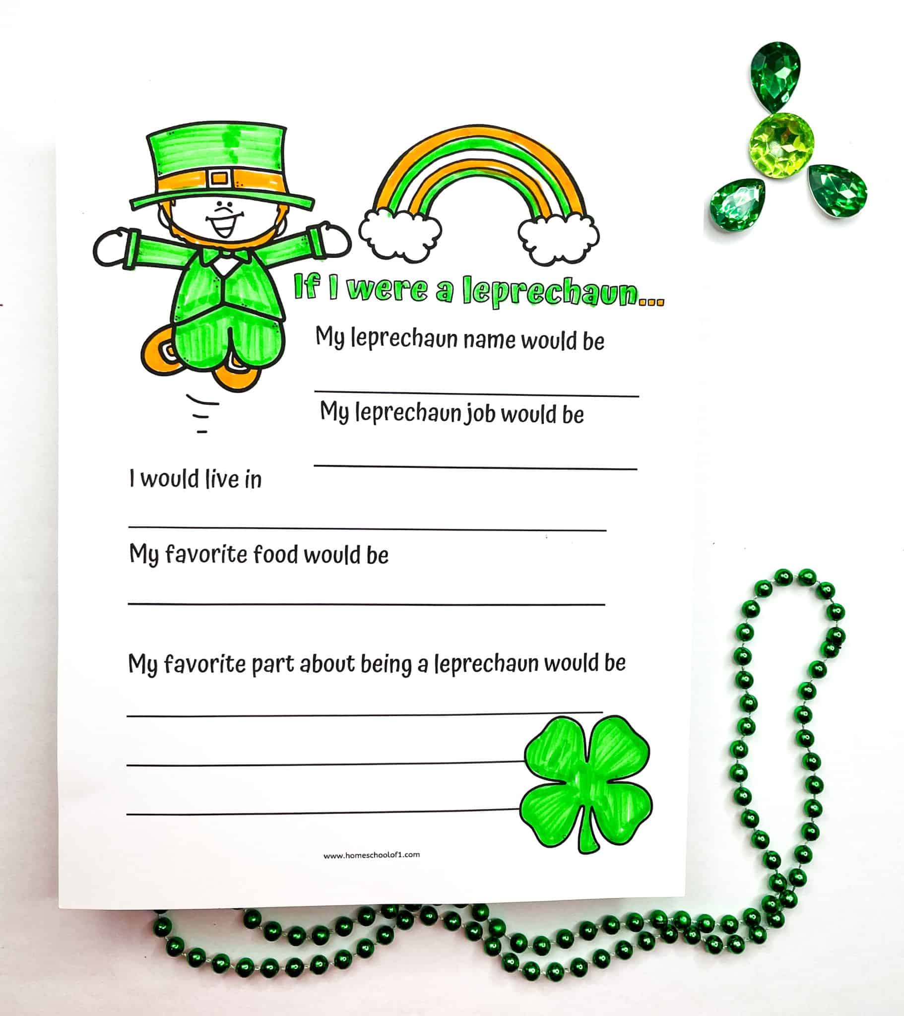 If I Were A Leprechaun Writing Prompt (Free Printable)