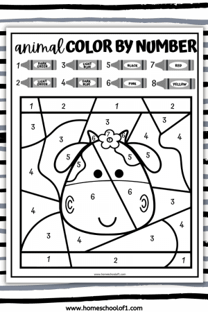 Animal Color by Number Printable (9 free worksheets)