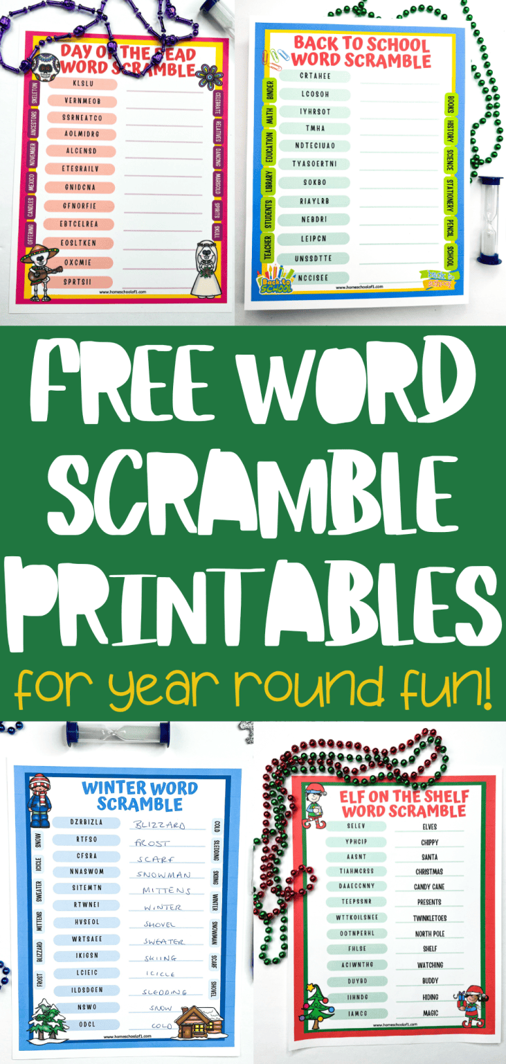40 Free Word Scramble Worksheets (With Answers)