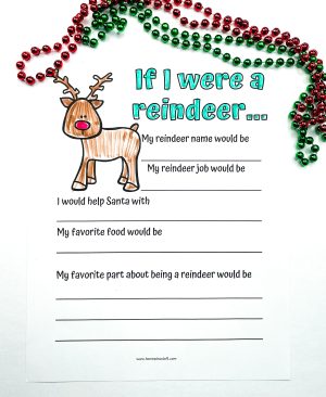 Free If I Were A Reindeer Writing Prompt