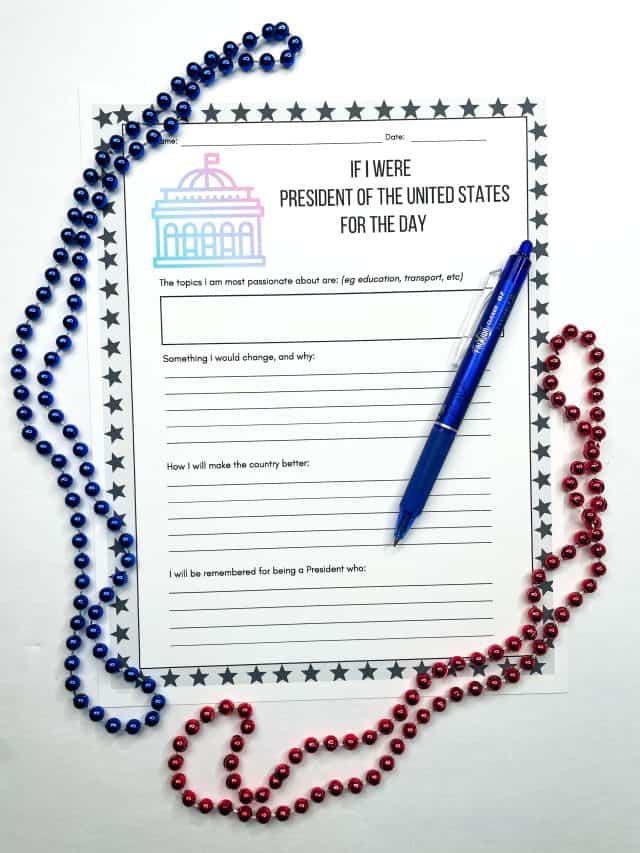 Free If I Were President Worksheet