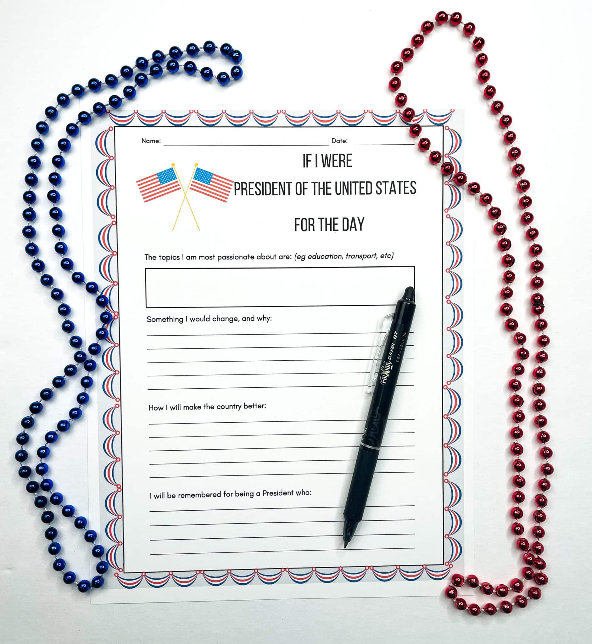 Free If I Were President Worksheet - Have Fun On Presidents Day