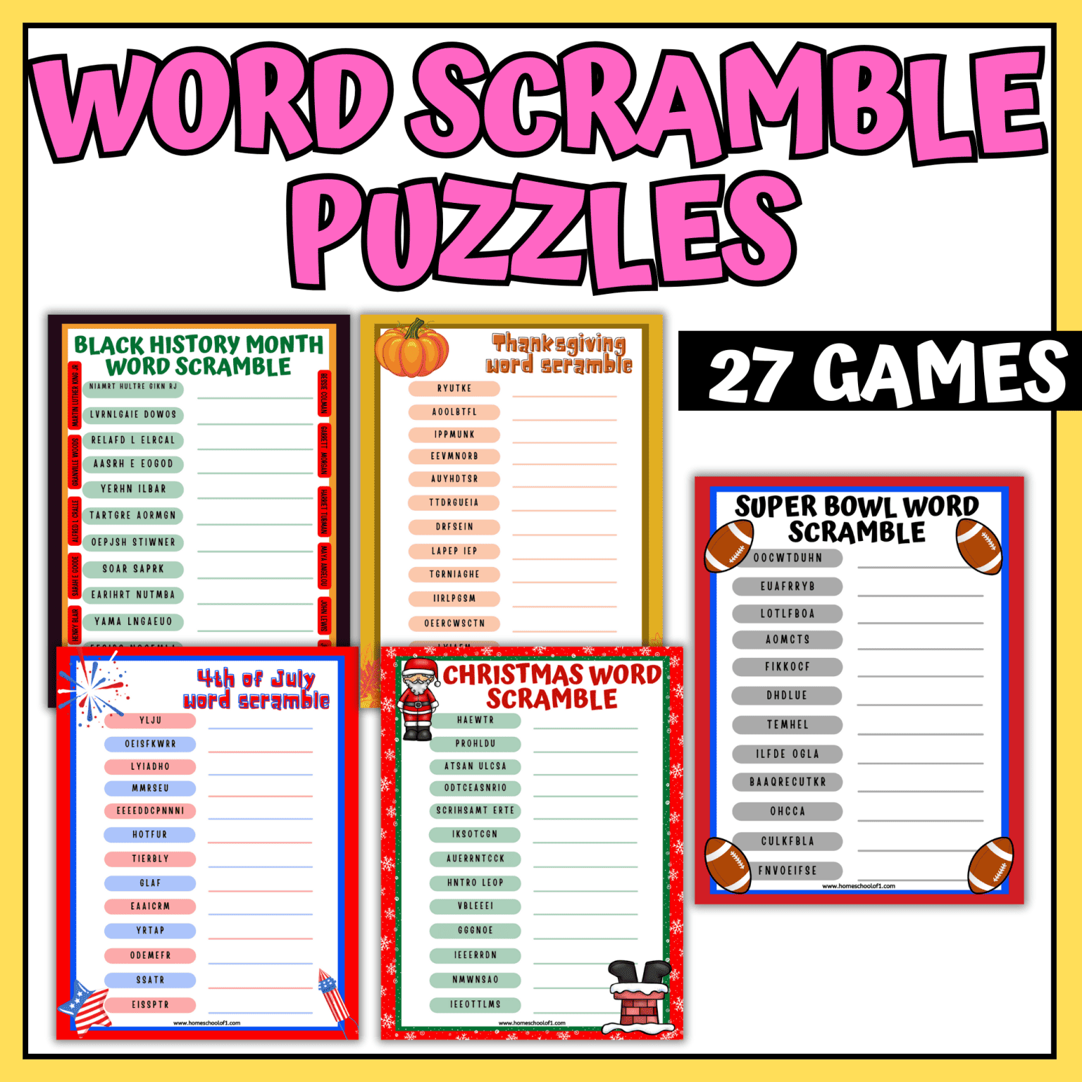 Free May Word Scramble Printable for Kids & Adults