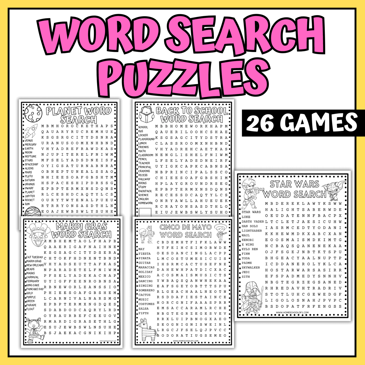 Planets Word Search Free Printable