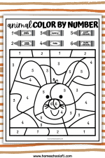 Animal Color by Number Printable (9 free worksheets)