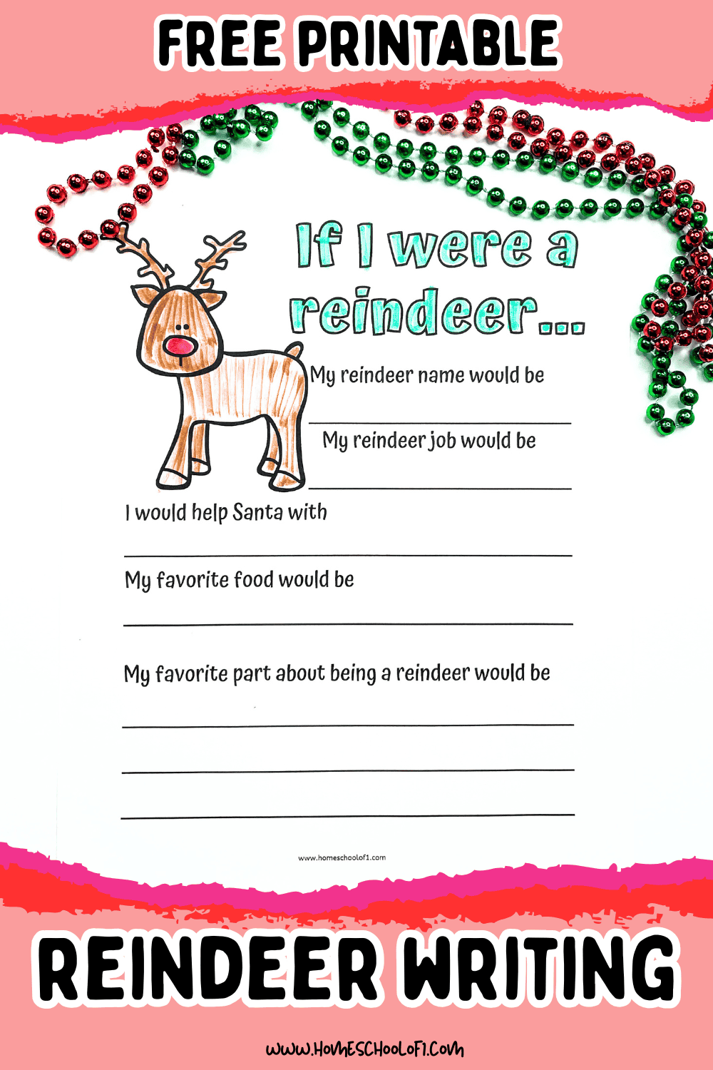 Free If I Were A Reindeer Writing Prompt