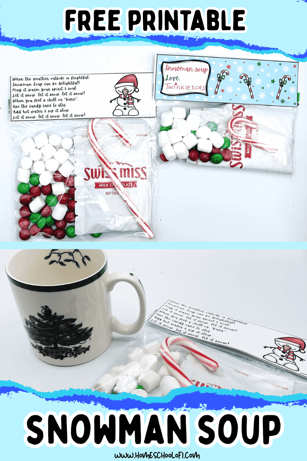 Snowman Soup Free Printable Bag Toppers
