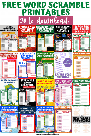 21 Free Word Scramble Printables (with answers)