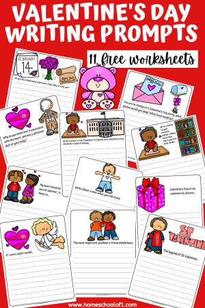 Valentine's Day Writing Prompts (11 free worksheets)
