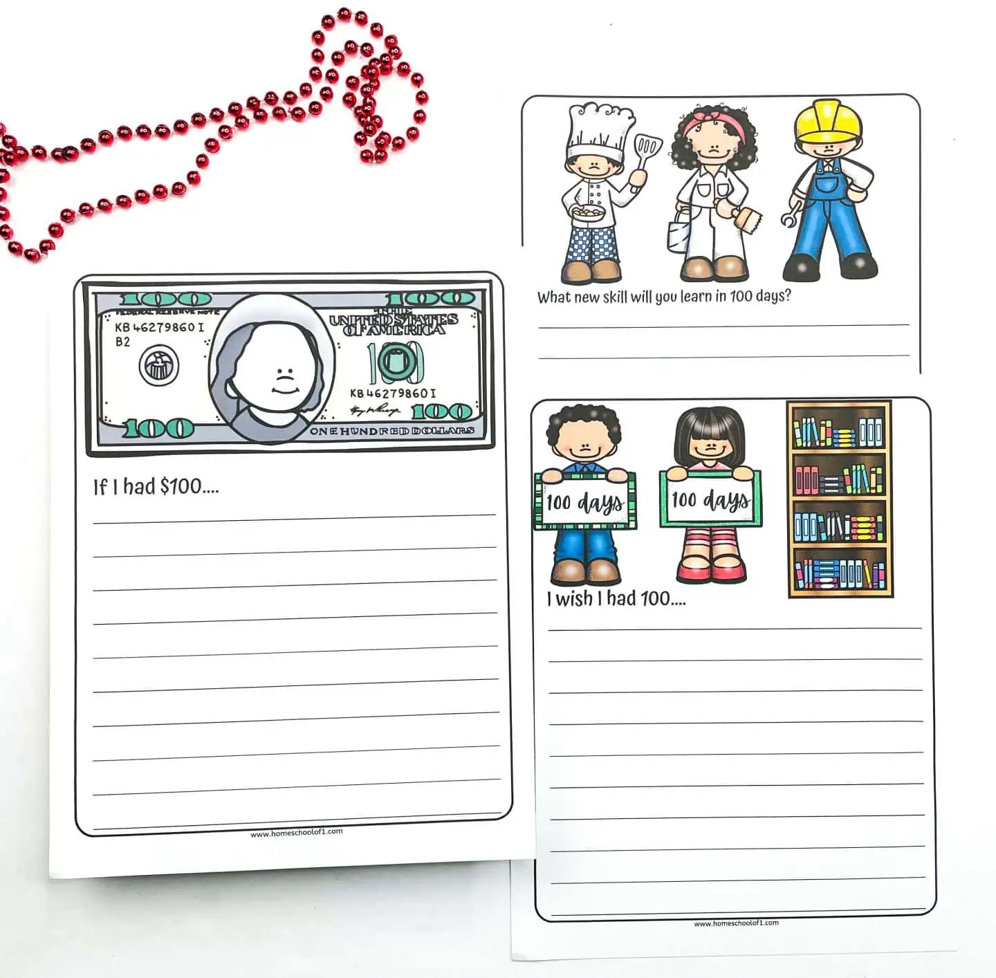 Free 100th Day of School Writing Prompt Printables Free 100th Day of School Writing Prompt Printables