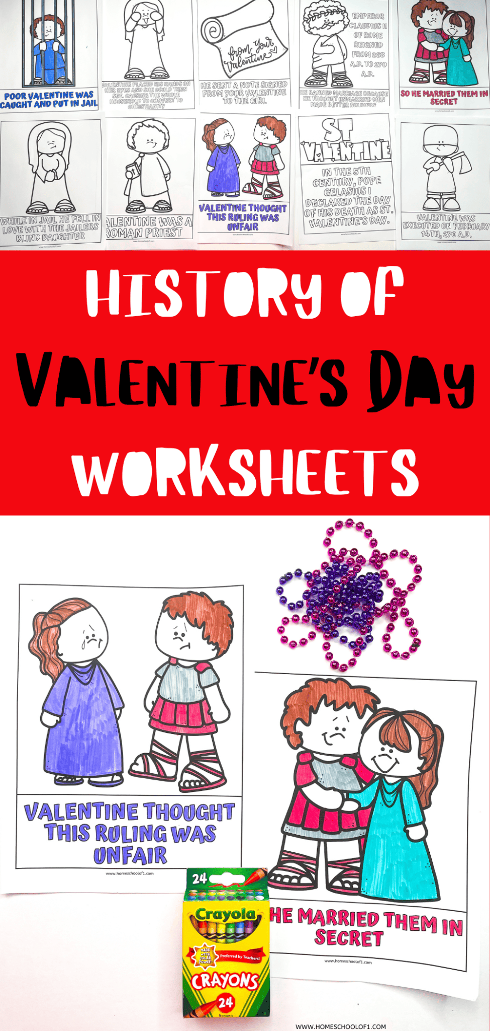 Free History of Valentine's Day Worksheet for Kids
