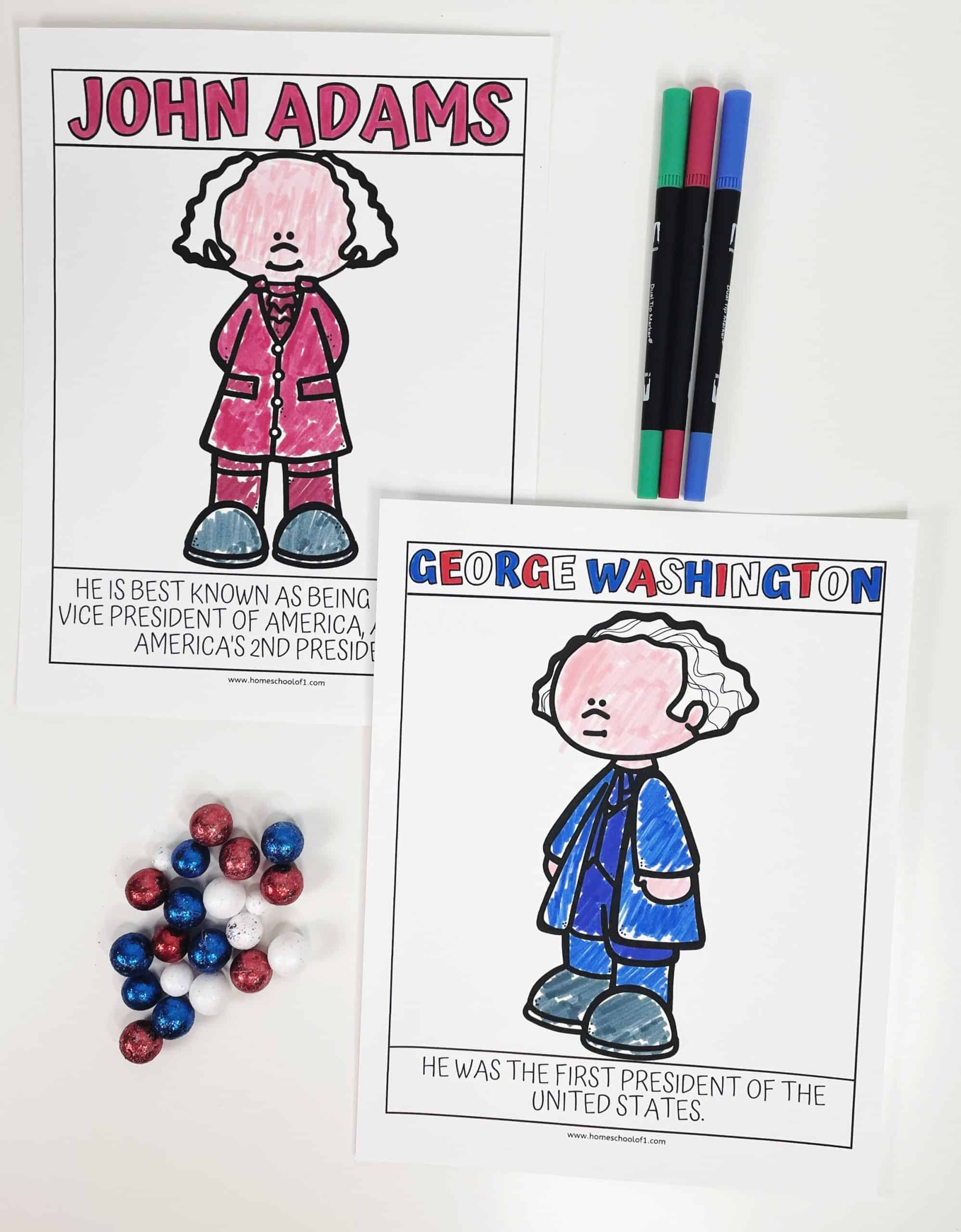 Free Founding Fathers Coloring Page for Kids