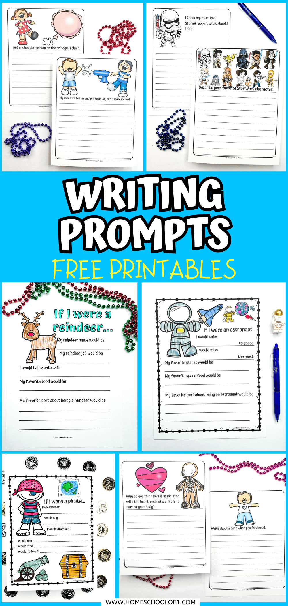 Writing Prompts for Kids Printable (Free Worksheets & Activities)