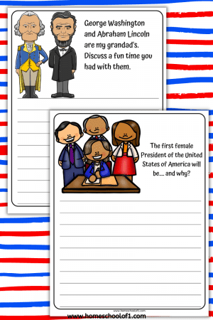 President's Day Writing Prompts (10 free worksheets)