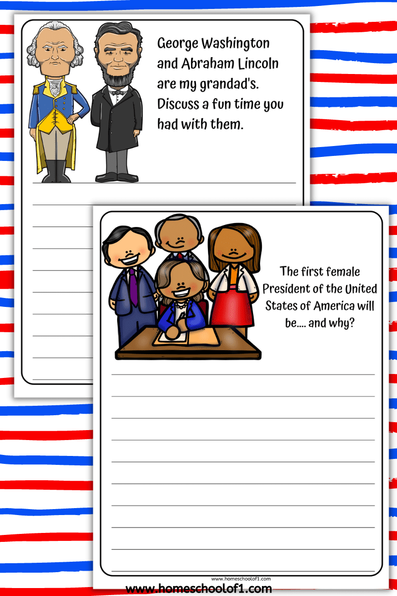 President's Day Writing Prompts (10 free worksheets)