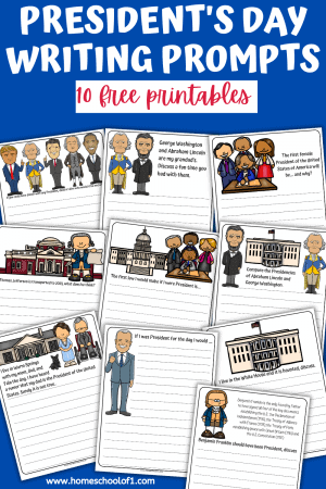 President's Day Writing Prompts (10 free worksheets)