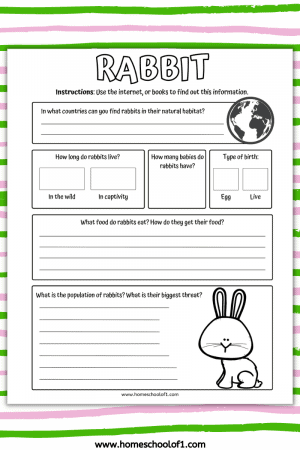 Free Life Cycle of a Rabbit Worksheet for Kids - Homeschool of 1