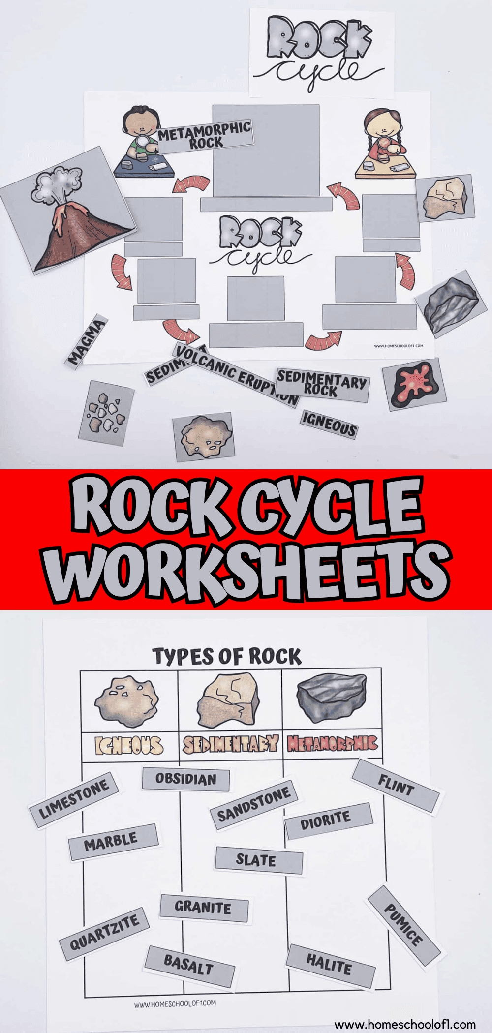 Free Rock Cycle Worksheet for Kids