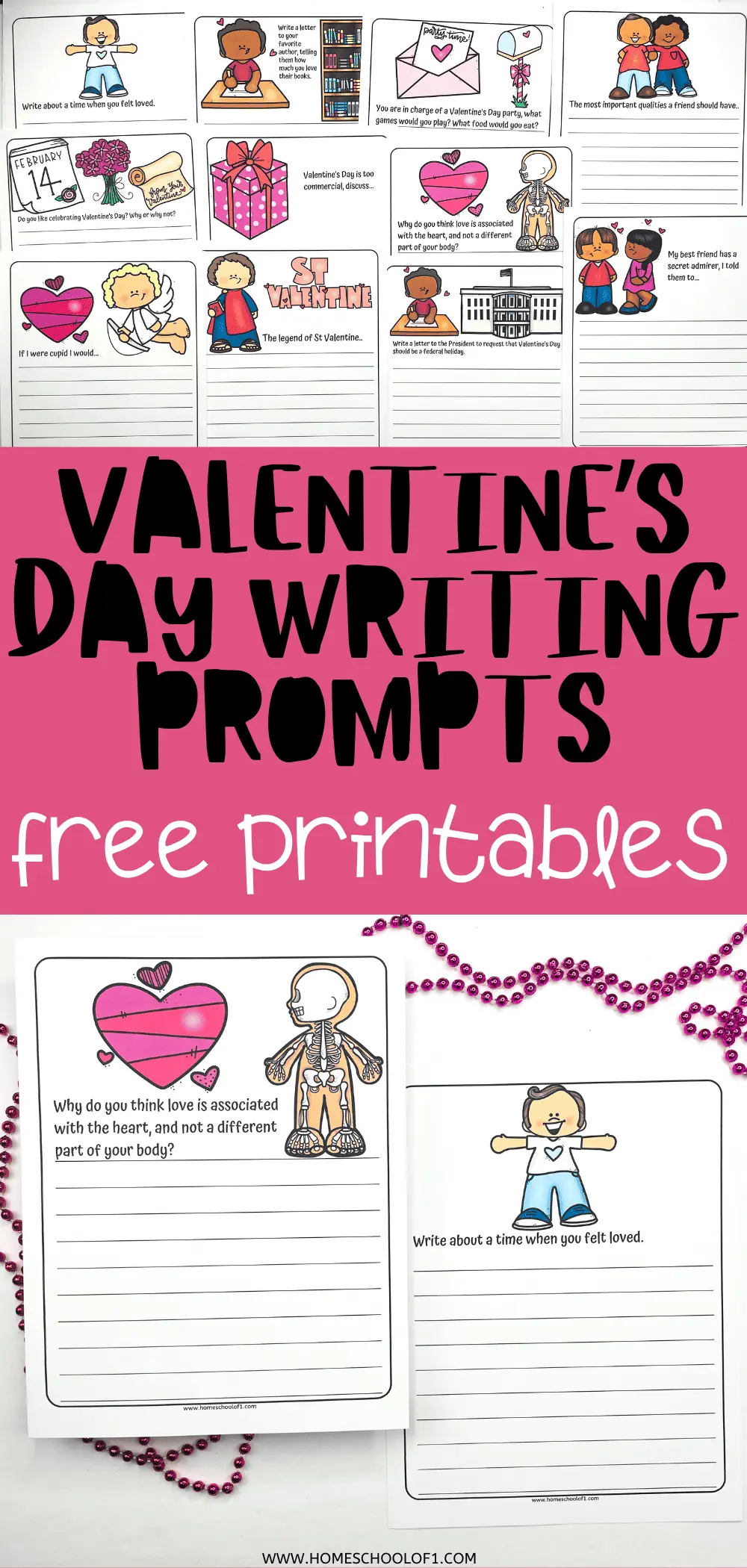 11 Free Printable Valentine's Day Writing Prompts