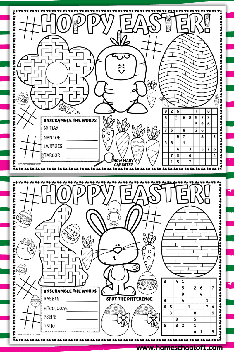 Free Printable Easter Placemats for Kids