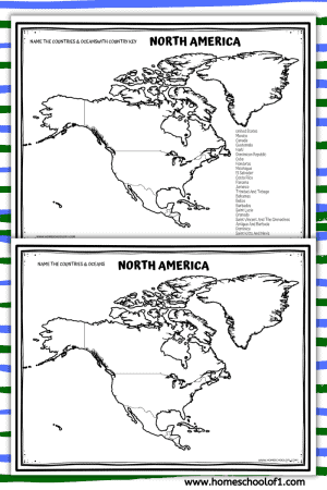 7 North America Worksheets (free) - Homeschool of 1