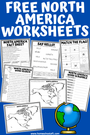 7 North America Worksheets (free) - Homeschool of 1