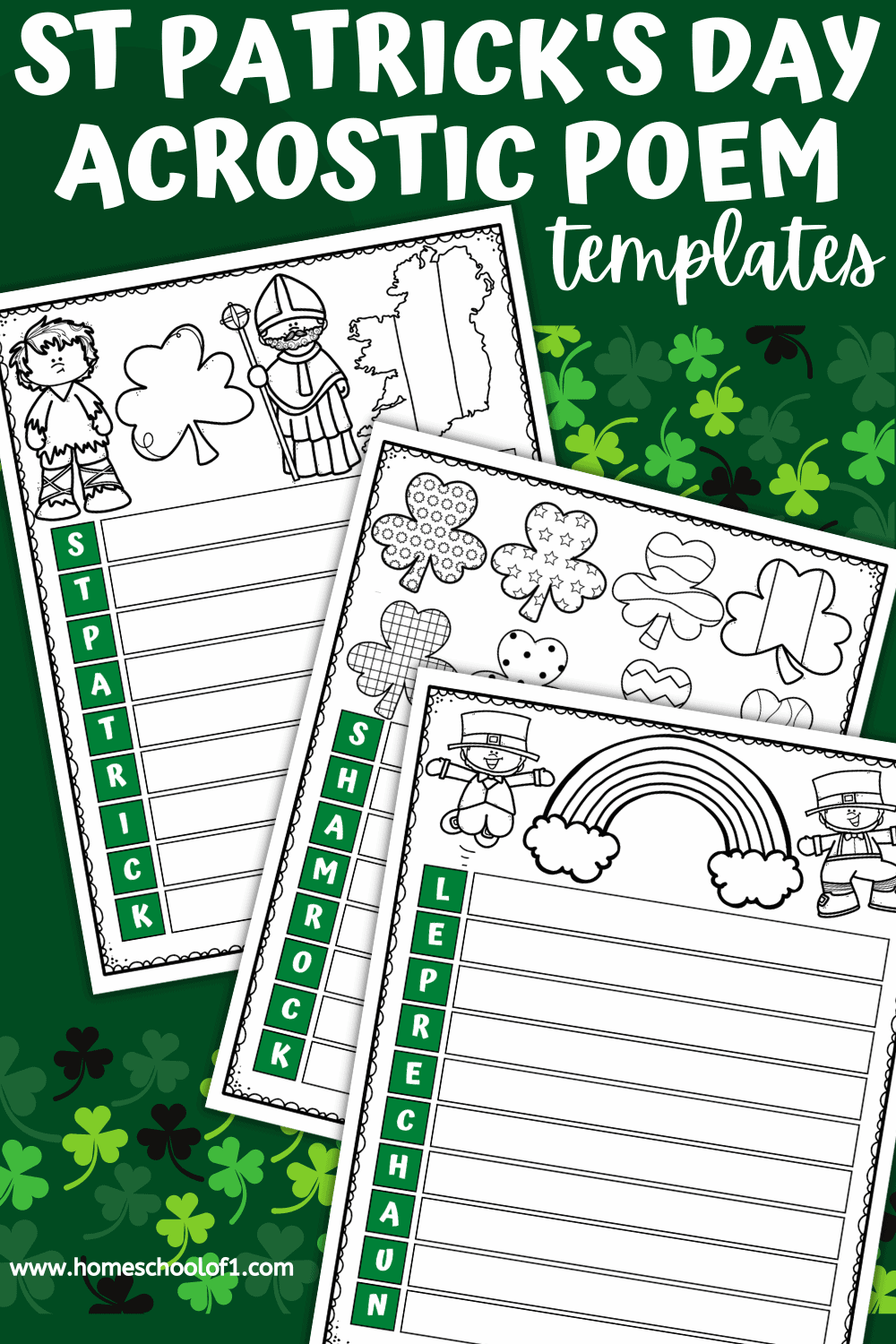 St Patrick's Day Acrostic Poem Templates (3 Free Printables)