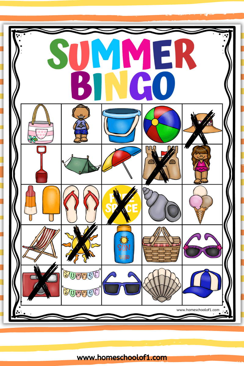 Free Summer Bingo Printable Game for Kids