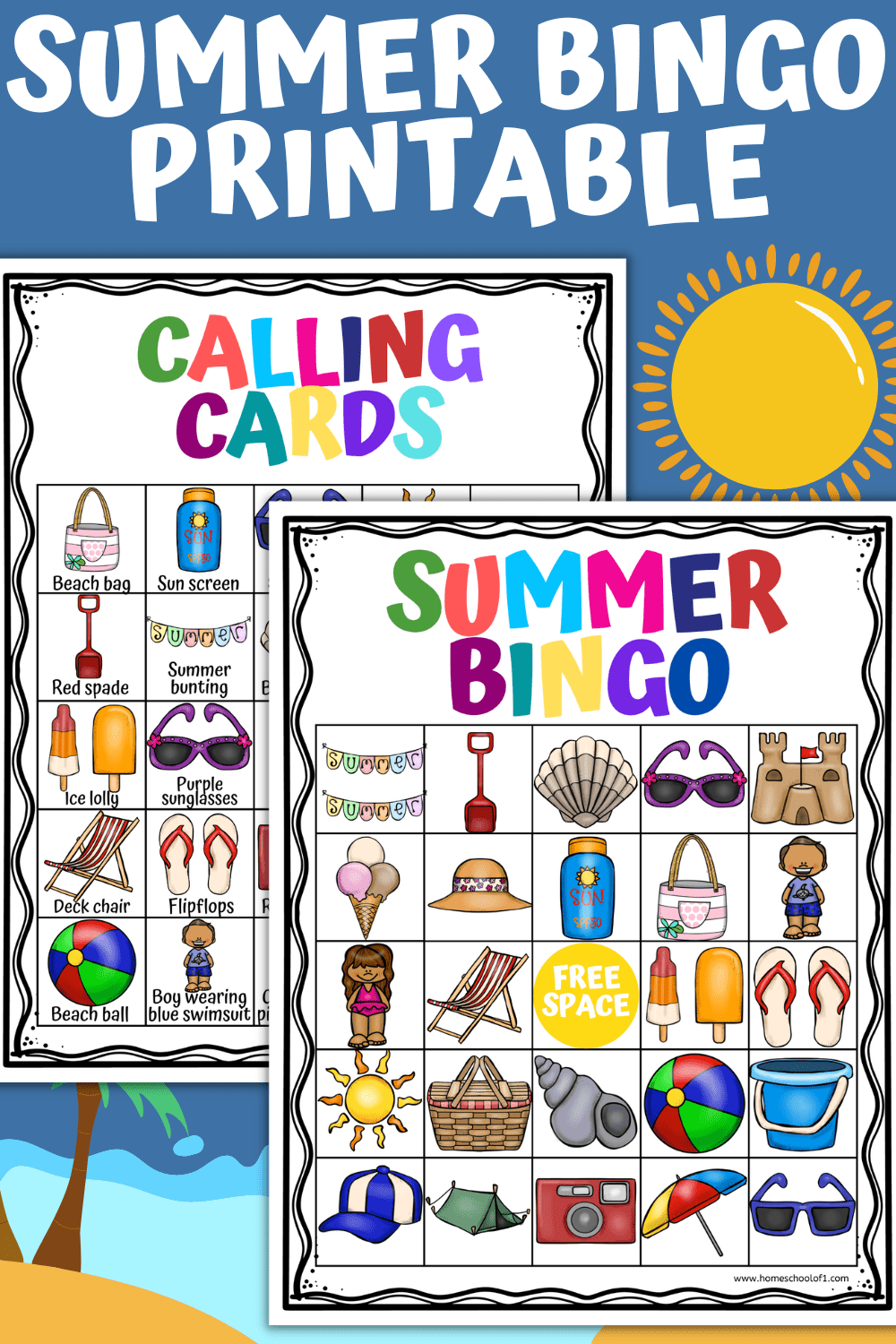 Free Summer Bingo Printable Game for Kids