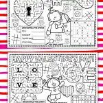 4 Free Printable Valentine's Placemats for Table Fun