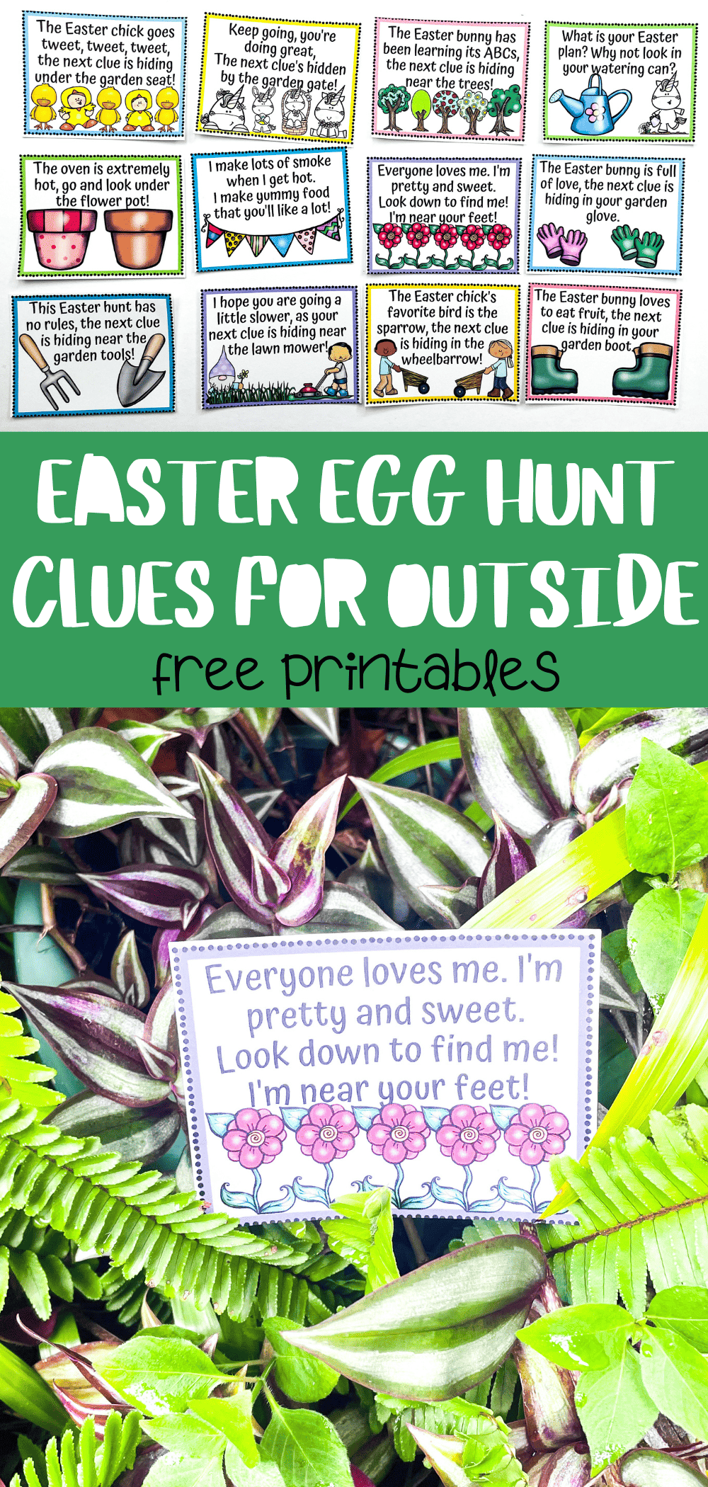 Free Easter Egg Hunt Clues for Outside Fun