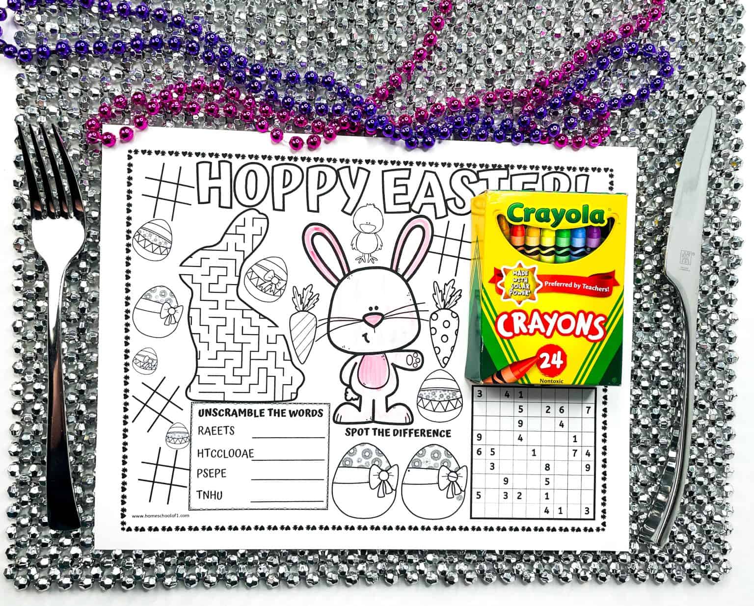 Free Printable Easter Placemats (4 Fun Activity Designs)