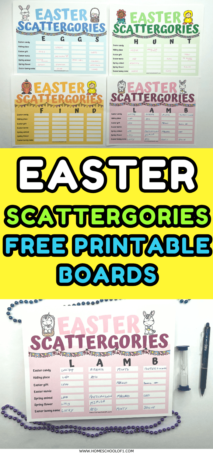 Free Easter Scattergories Game for Kids and Families
