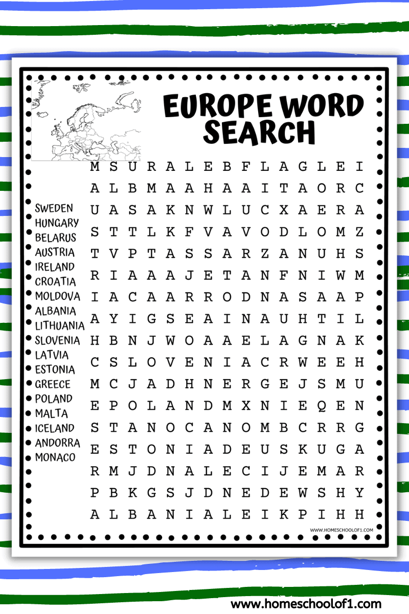 Free Europe Worksheets for Kids to Explore Geography