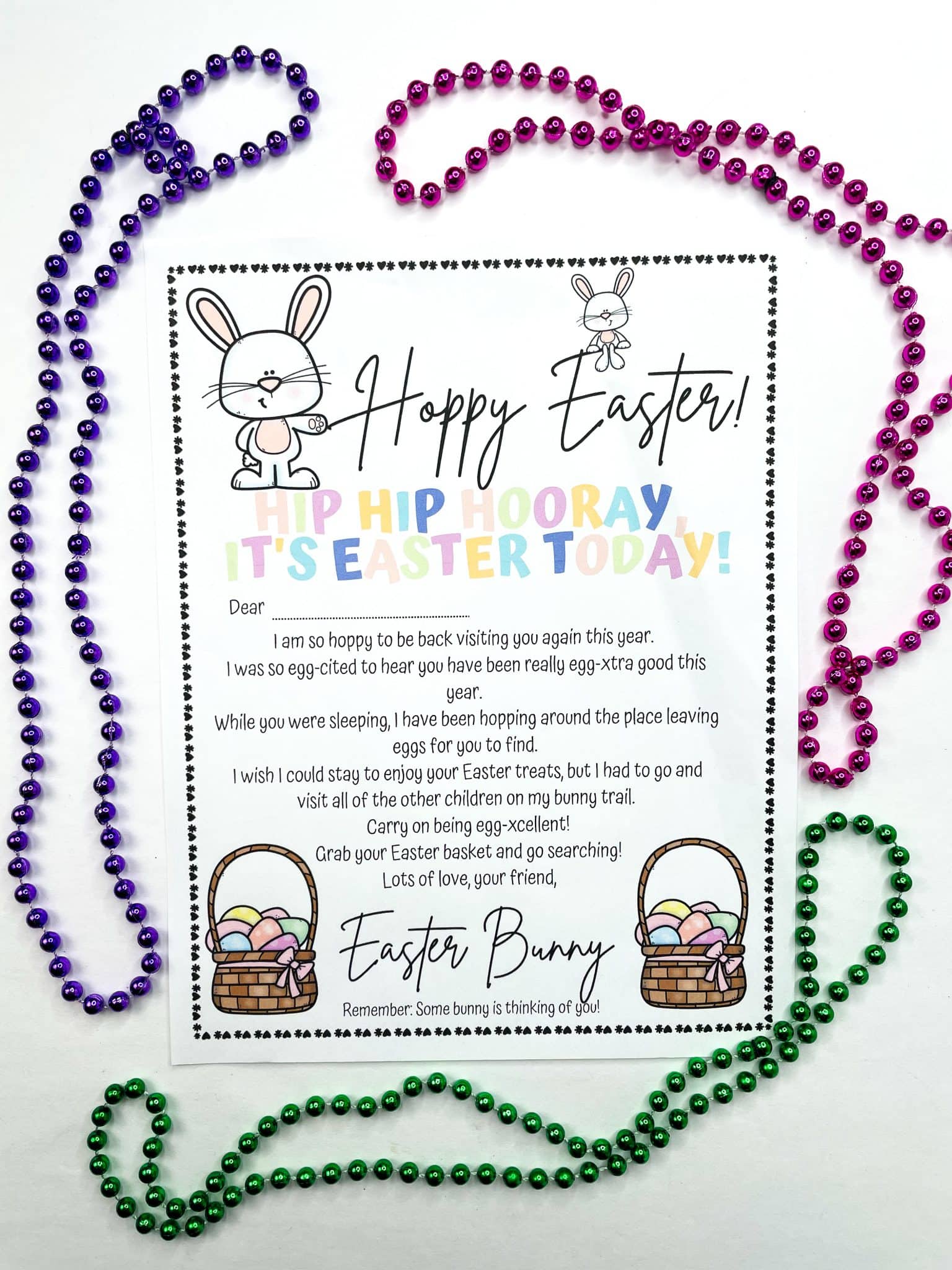 Free Printable Easter Bunny Letter for Kids