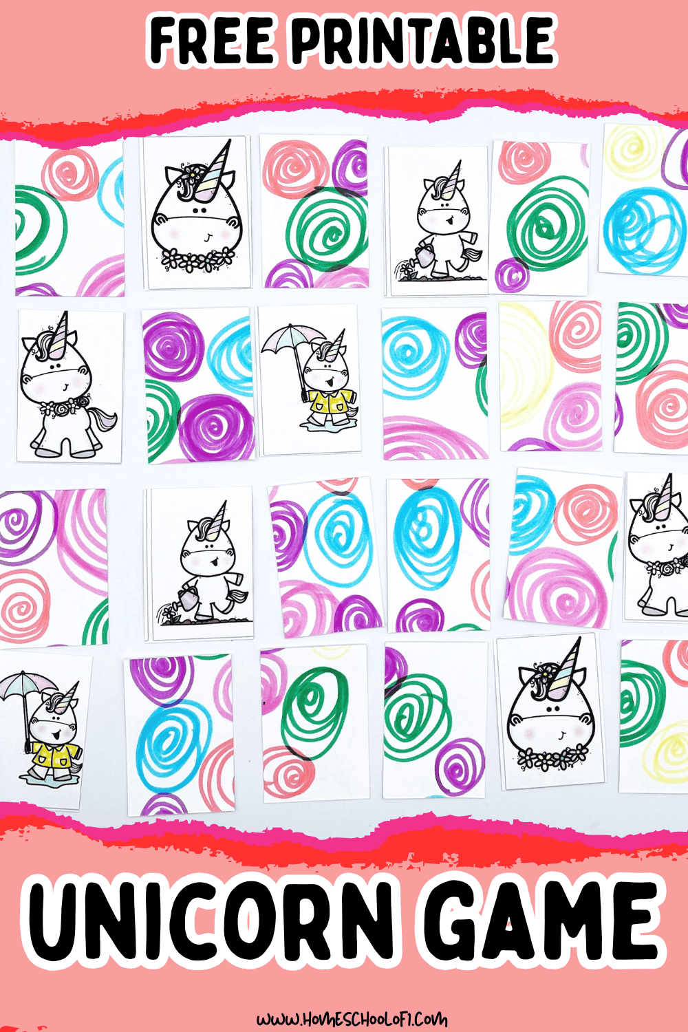 Free Unicorn Memory Game Printable