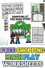 Free Shopping Math Worksheets | Role Play at the Bookstore