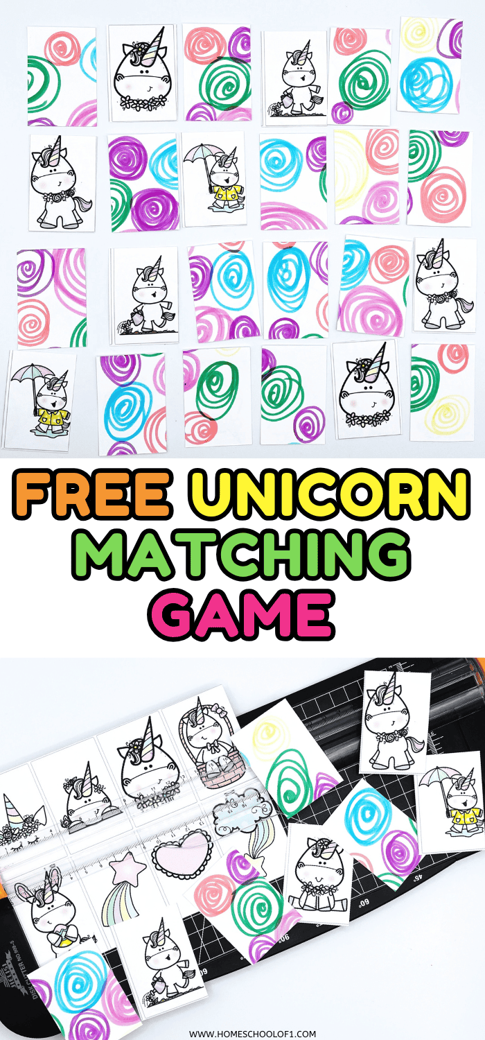 Free Unicorn Memory Game Printable