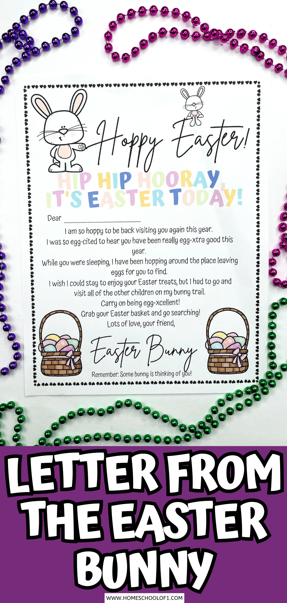 Free Printable Easter Bunny Letter for Kids