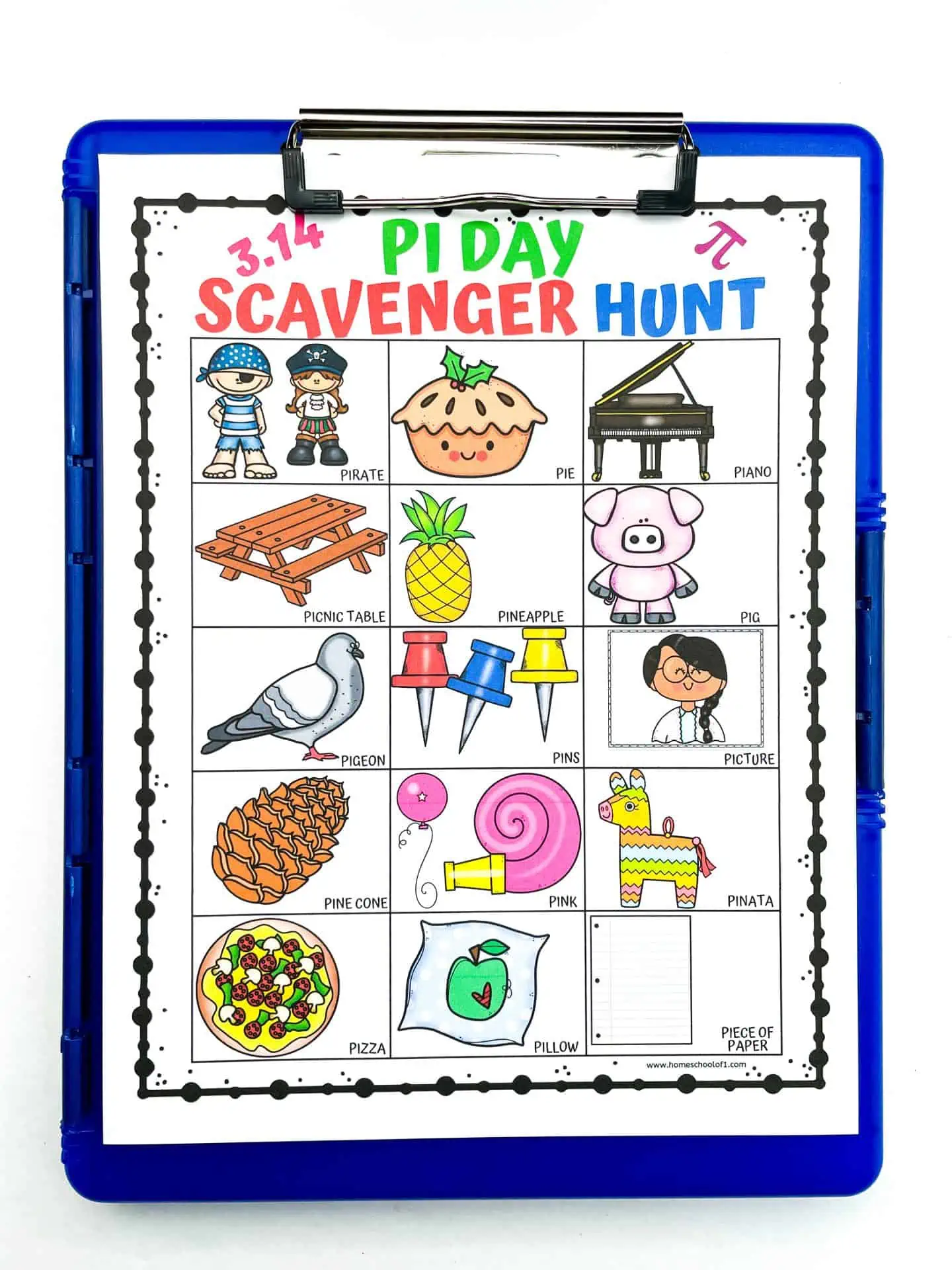Free Pi Day Scavenger Hunt Printable