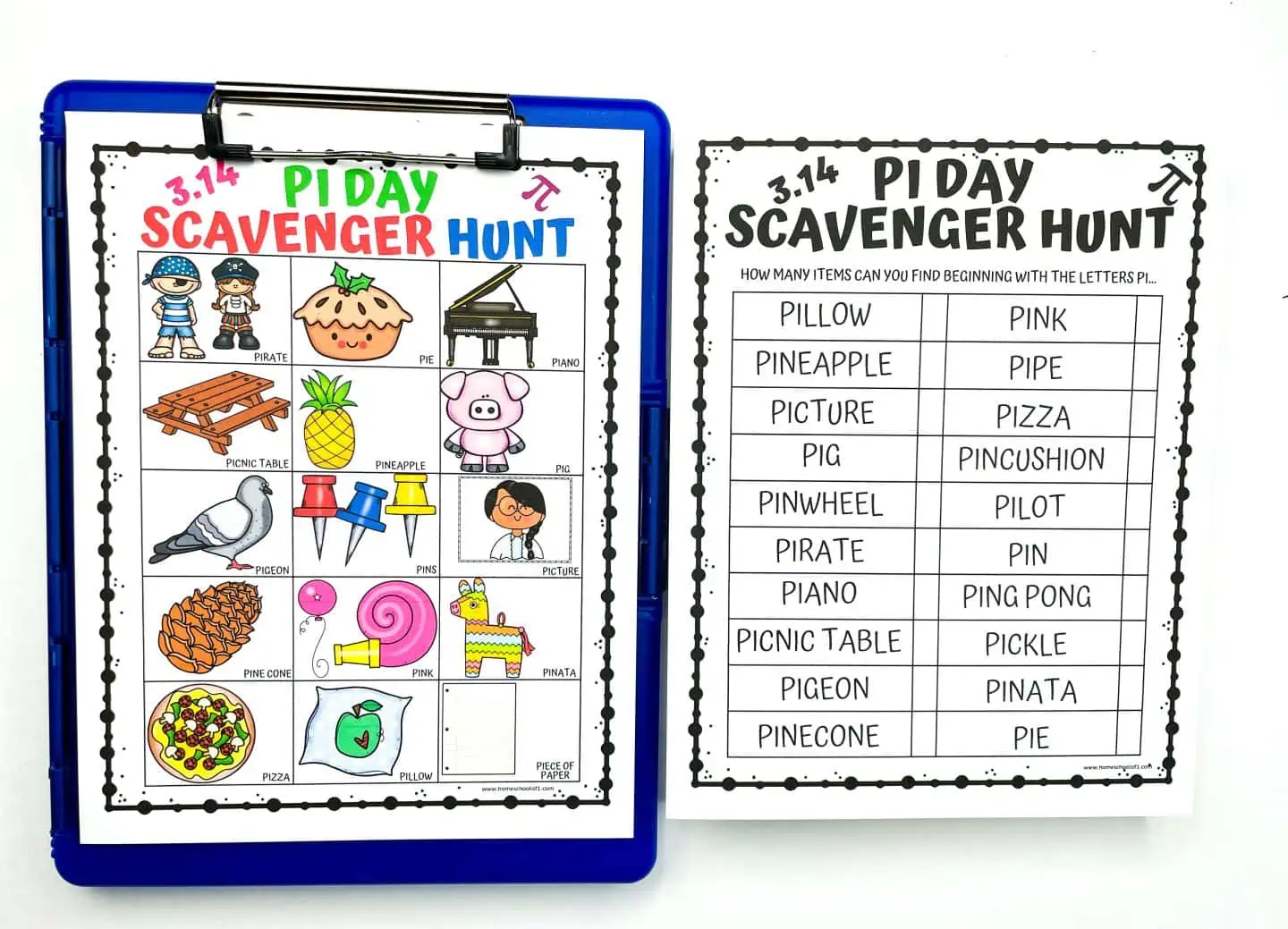 Free Pi Day Scavenger Hunt Printable