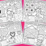 4 Free Printable Valentine's Placemats for Table Fun