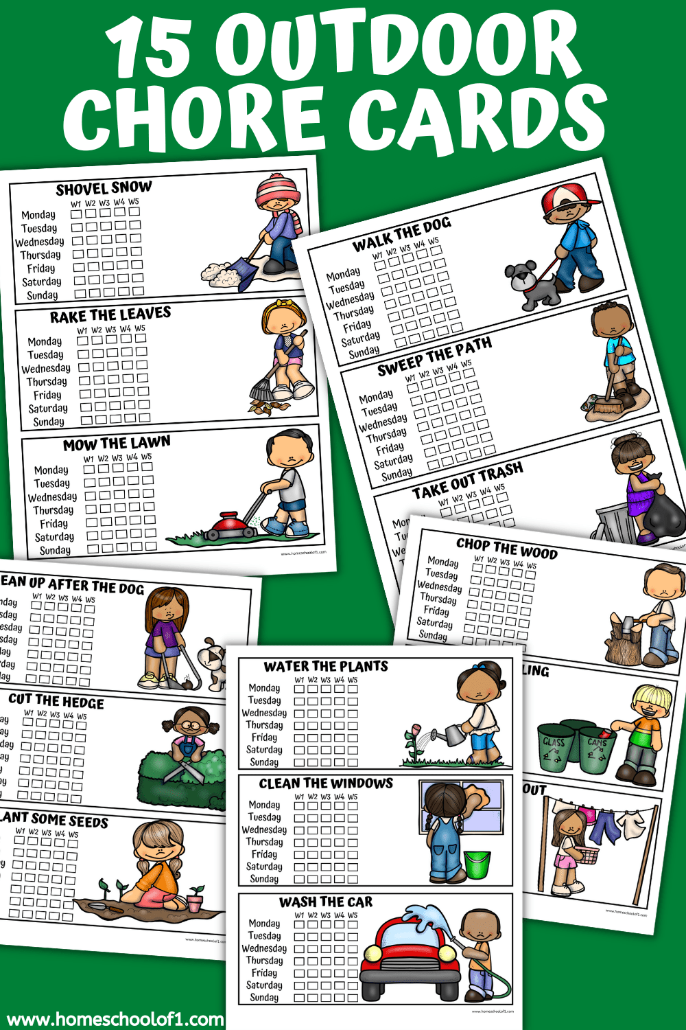 15 Free Printable Chore Cards To Teach Kids Responsibility