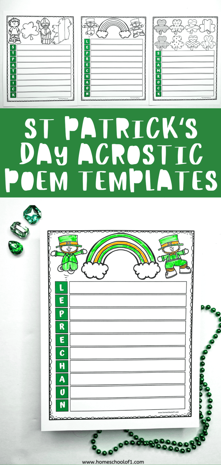 St Patrick's Day Acrostic Poem Templates (3 Free Printables)