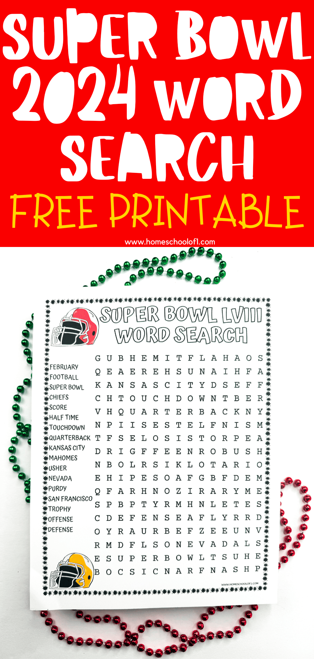 Super Bowl LIX Word Search (Free Printable)