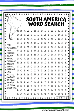 7 South America Worksheets (free printable) - Homeschool of 1