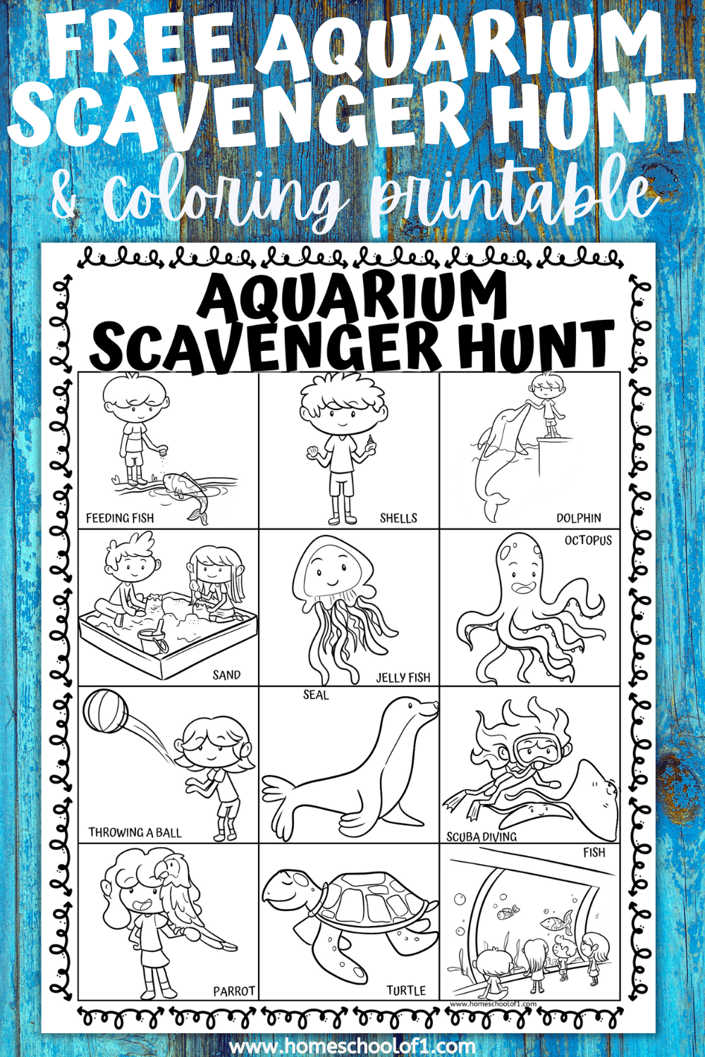 Free Aquarium Scavenger Hunt Printable for Kids