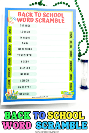 Back to School Word Scramble to Kick Off the First Week