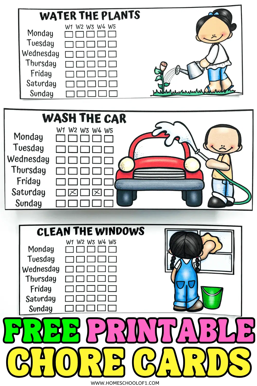15 Free Printable Chore Cards To Teach Kids Responsibility