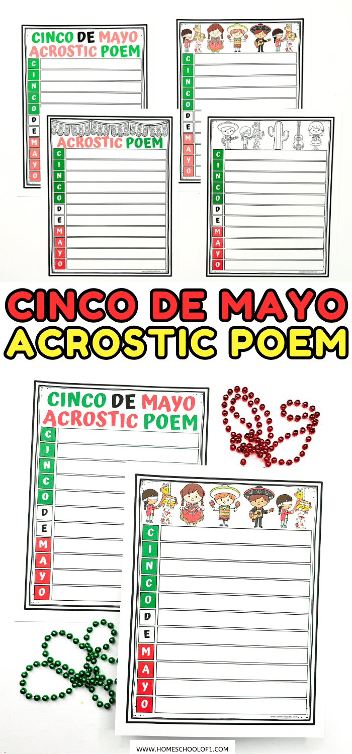 Cinco de Mayo Acrostic Poem Templates for Kids